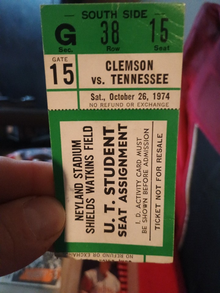 1970's Tennessee volunteer football& basketball ticket stubs | eBay