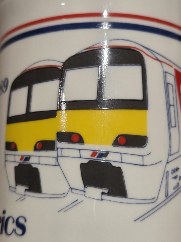 1989 Mug celebrating the introduction of Class 321 electric multiple ...