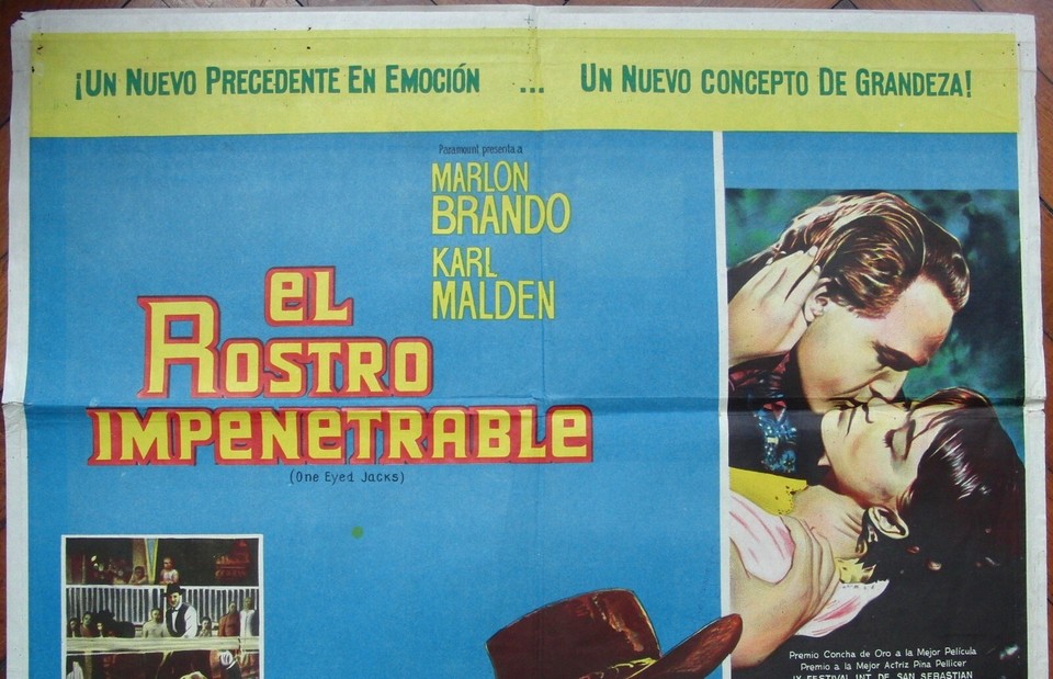 1961 ONE EYED JACKS Marlon Brando 1SH MOVIE POSTER Rare ED. Rostro ...
