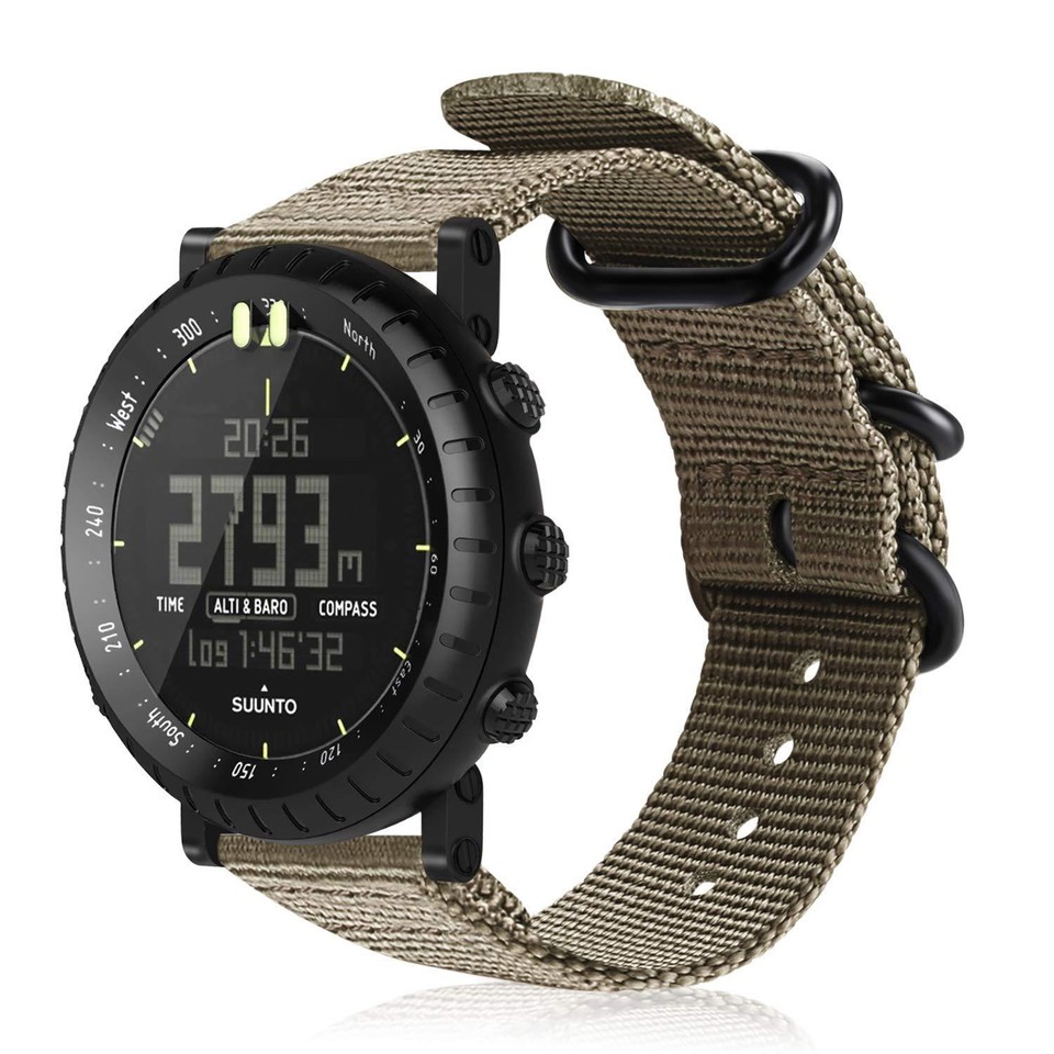 For Suunto Core Watch Band Premium Woven Nylon Sport Strap with Metal ...