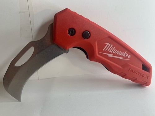 Milwaukee Fastback 48-22-1525 Red Hawkbill Folding Pocket Knife -Great ...