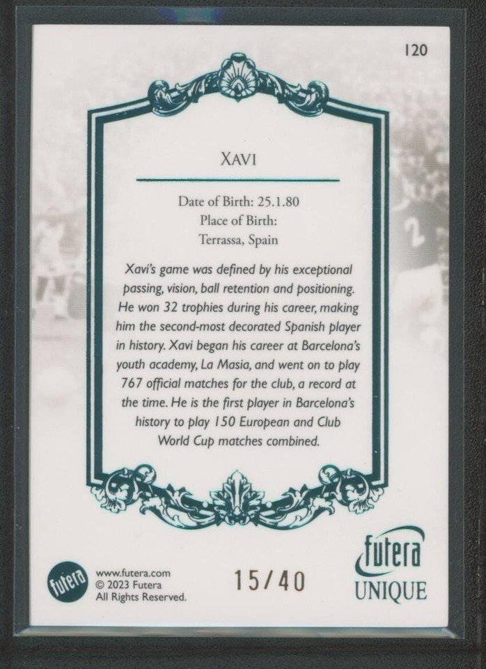 2023 XAVI 15/40 FUTERA UNIQUE THE GREATS | eBay