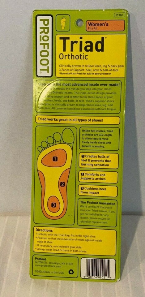 Profoot Triad - Orthotic Women's Insole Inserts Arch Support Fits All ...