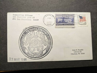 USS FLORIKAN ASR-9 Naval Cover 1981 Cachet Submarine Rescue Ship | eBay