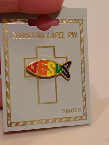 Jesus Fish Ichthys Rainbow Colors Religious Lapel Pin Back Tie Tack New ...