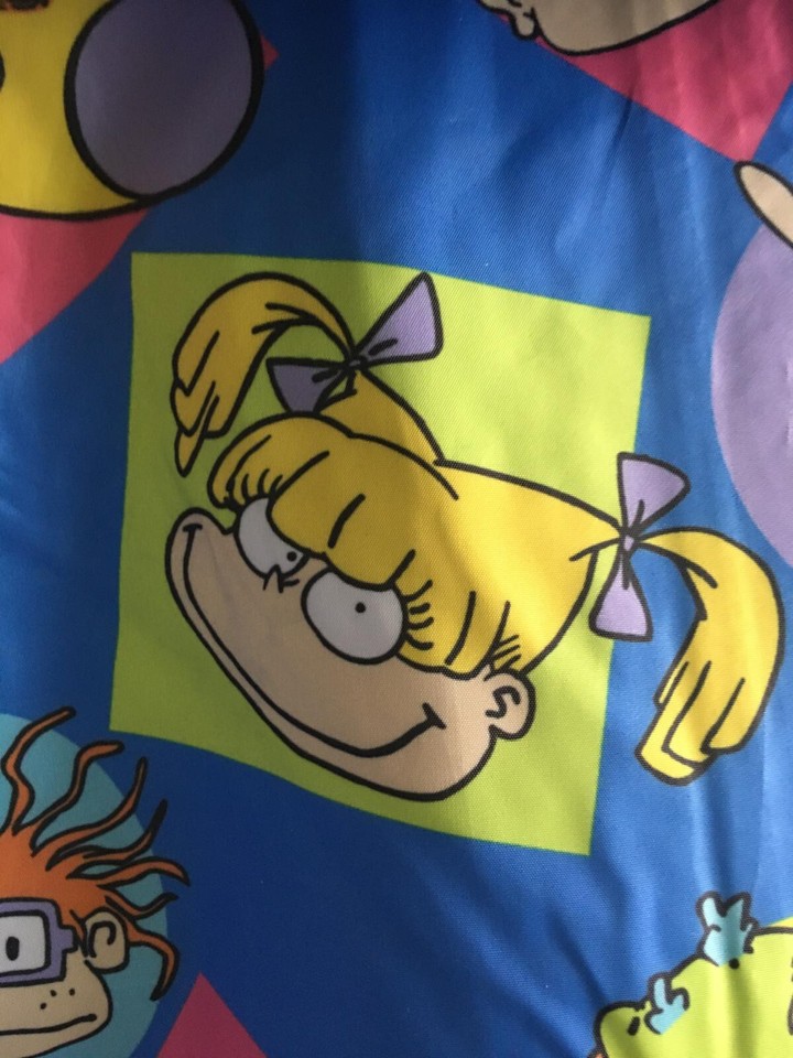 RUGRATS NICKELODEON WINDBREAKER HOOD -Sz M- FULL ZIP POCKETS LINED 100% ...