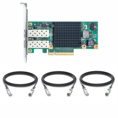 For Intel X520-DA2 Dual Port PCIe x8 10Gb NIC Adapter w/ 1M/2M/3M DAC ...