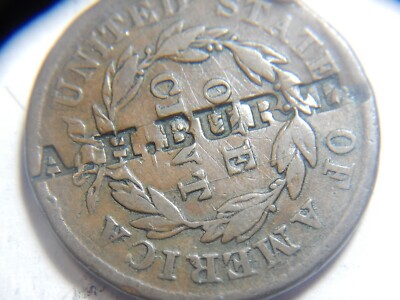Large cent/penny 1837 counterstamp Burt | eBay