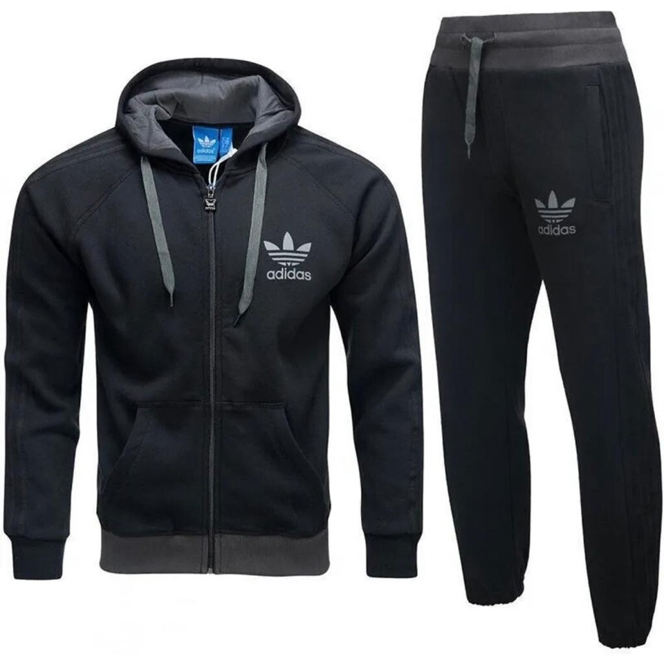 Mens Adidas SPO Full Tracksuit Set Black & Grey | eBay