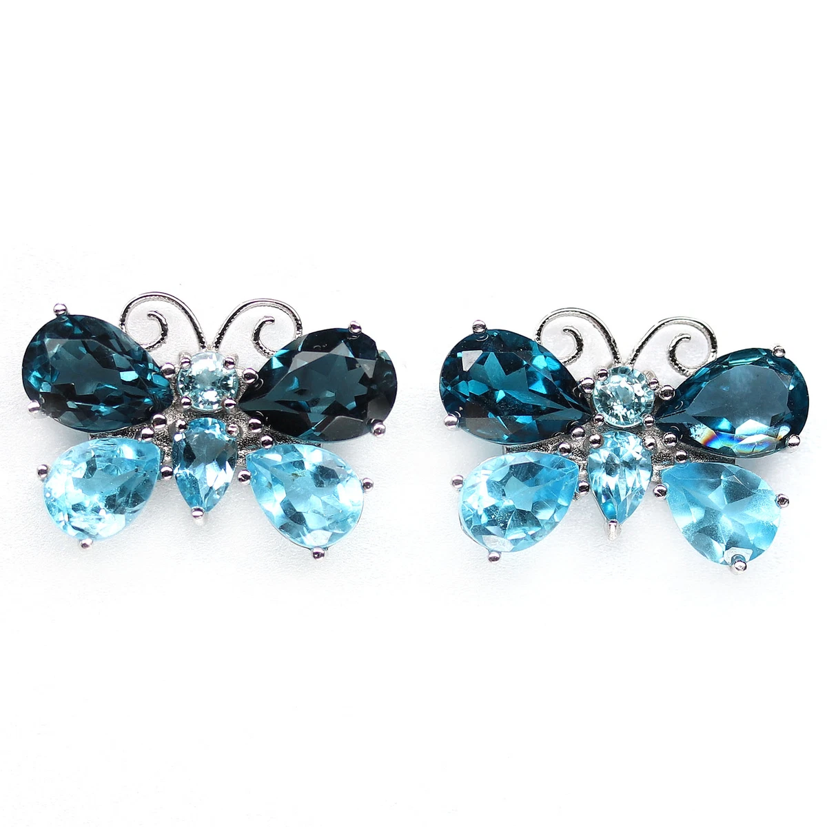 Kalt stellen Zugriff Rakete schmetterling ohrringe blau ...