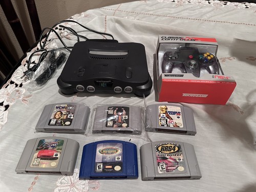 Nintendo 64 / N64 Console Bundle 4 PLAYER SYSTEM 5 Games 1 Controller ...