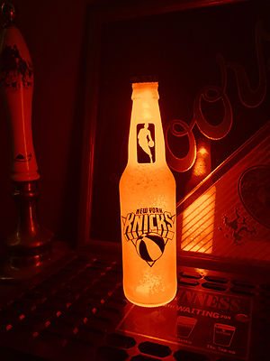 NBA New York Knicks Basketball 12oz Beer Bottle Light LED Bar Man Cave ...