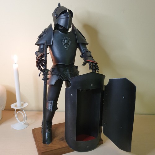 22" Medieval Knight Steel Statue 55 cm Templar Sculpture Metal ...