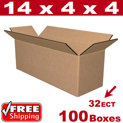 100 - 14x4x4 Cardboard Boxes Mailing Packing Shipping Box Corrugated ...