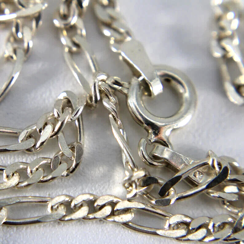 Sterling Silver 16" 2.25mm Figaro Pattern Necklace - 925 - 4.67g | eBay