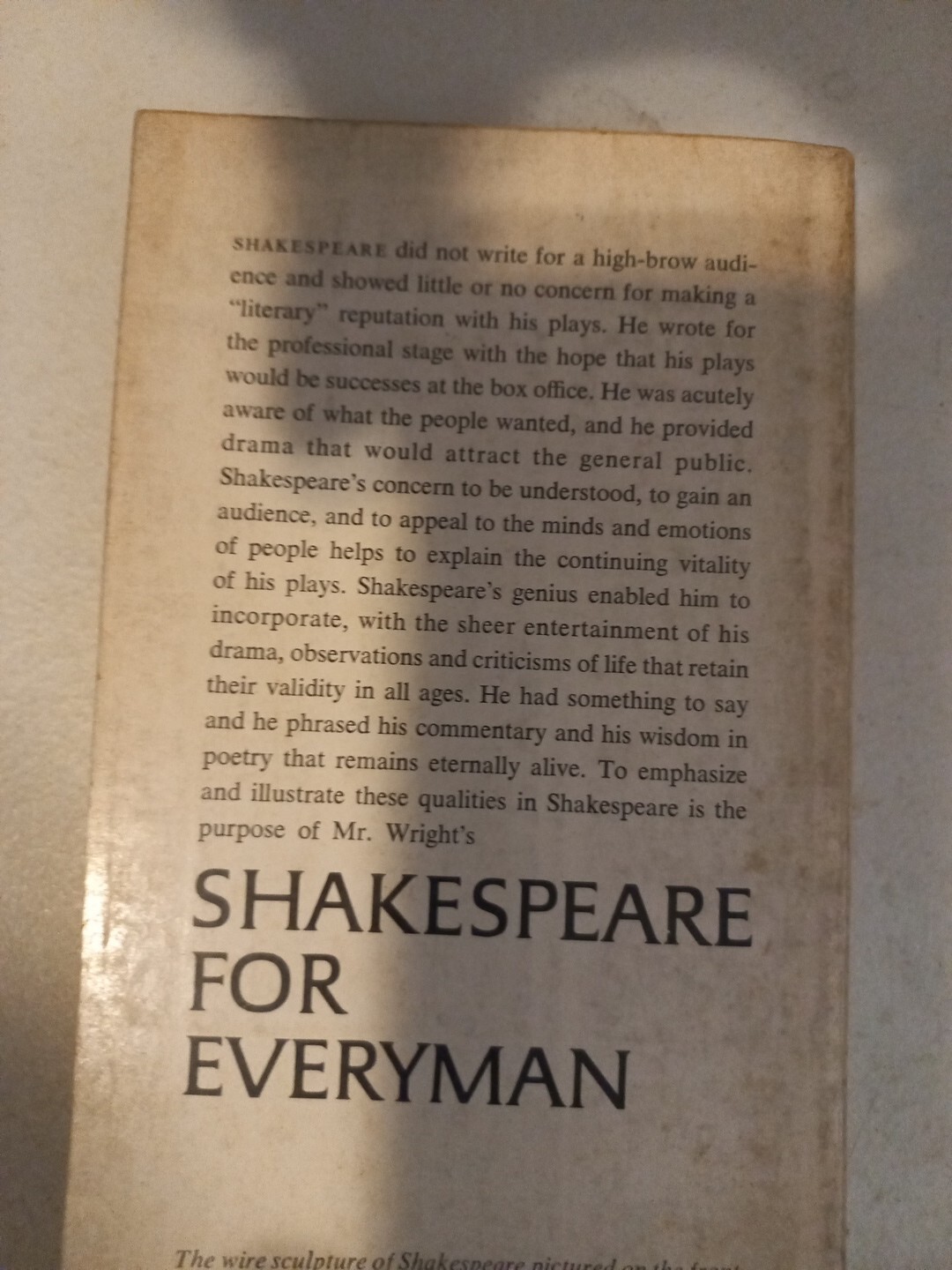 Shakespeare for Everyman Louis B. Wright Vintage Paperback 1964 | eBay