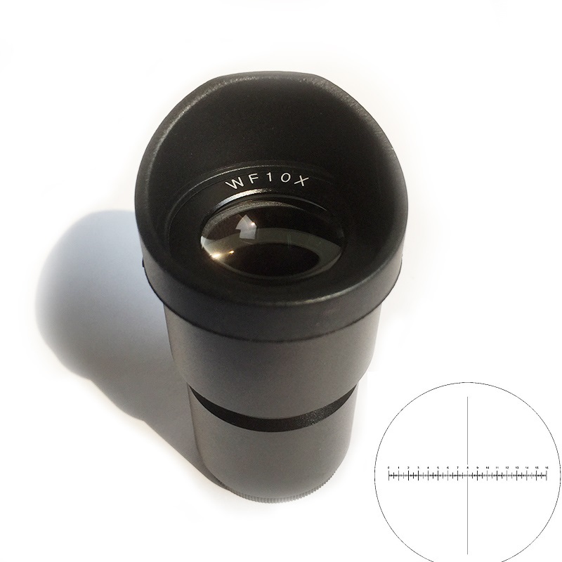 WF10X Eyepiece for Stereo Microscope w/ Rubber Eye Cups Wide Field 20mm ...