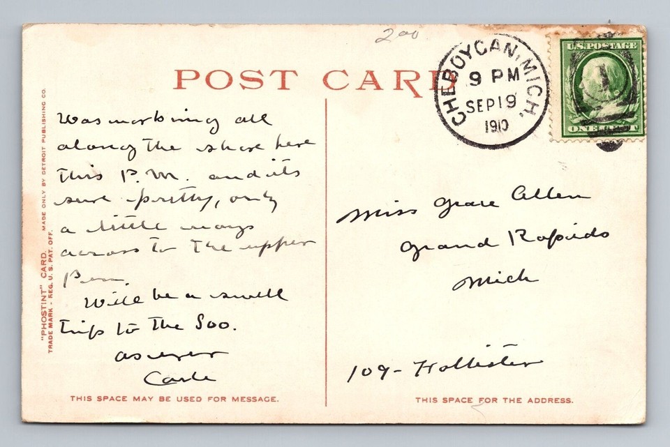 Mackinac MI-Michigan, Car Ferry "Sainte Marie" Battling Ice, Vintage ...