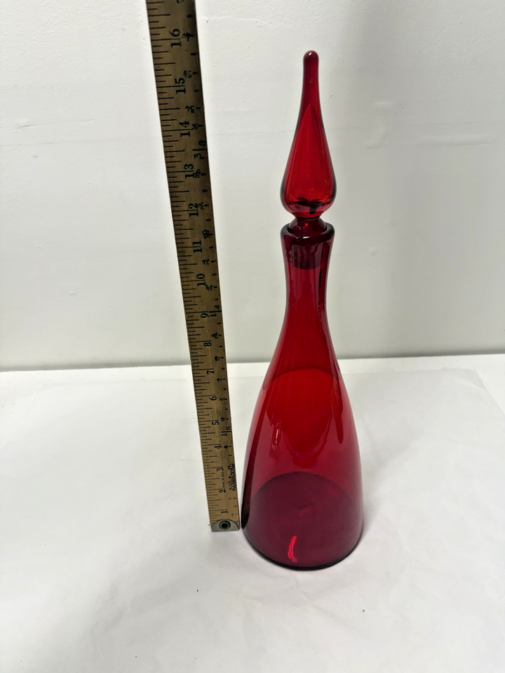Mid Century Modern Blenko #920M Ruby Red decanter. Anderson 🐝 | eBay