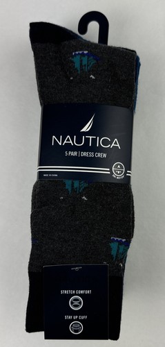 Men's NAUTICA Brand Dress Crew Socks 5 Pack Dark Colors Stay Up Cuff | eBay
