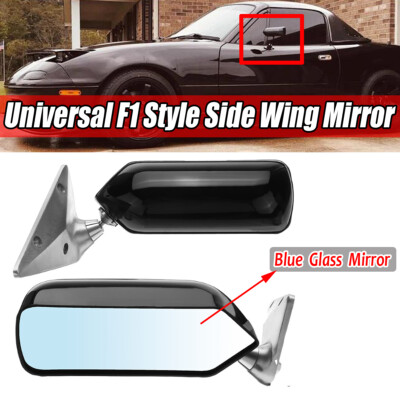 2Pcs Black Universal F1 Style Car Racing Rearview Side Wing Mirrors ...