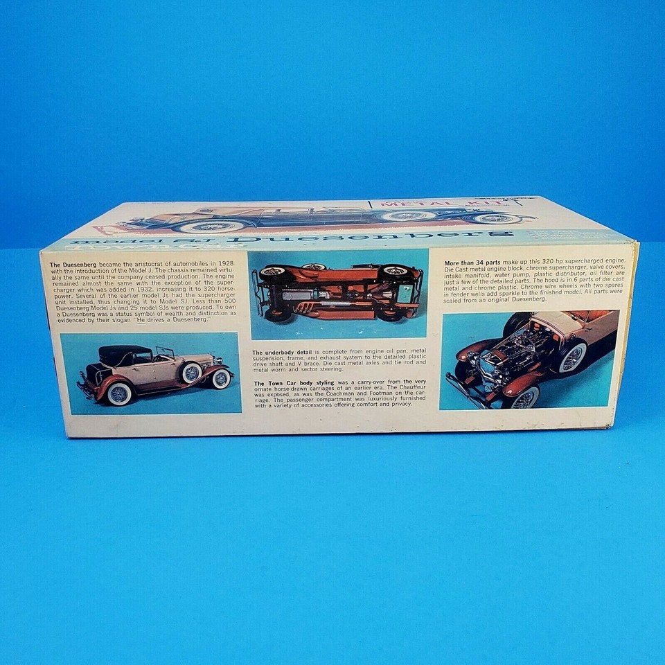Vintage HUBLEY SJ Duesenberg Classic Metal Model Kit No. 4864 1/18 ...