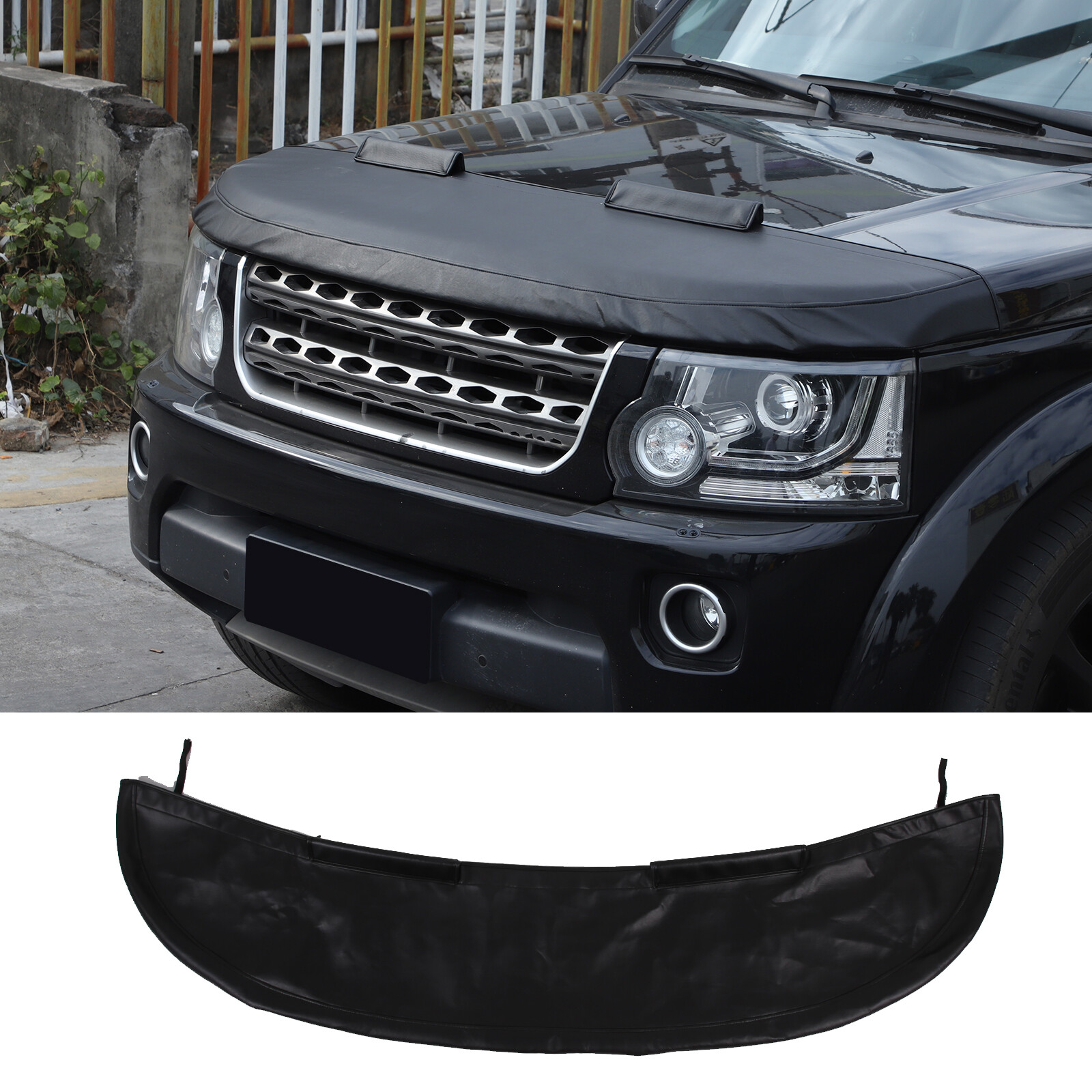 Pu Leather Hood Shield Bug Stone Deflector Fits Land Rover LR3 LR4 2004 ...