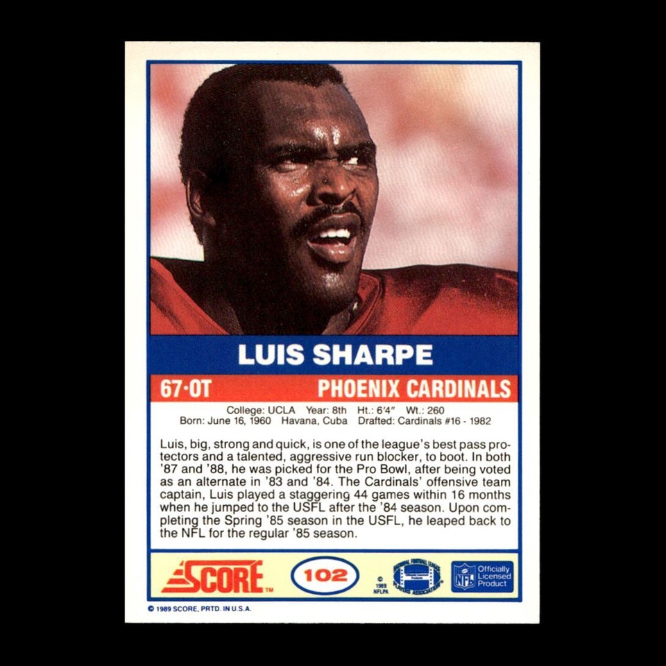 Luis Sharpe 1989 Score Phoenix Cardinals #102 R329N 73 | eBay