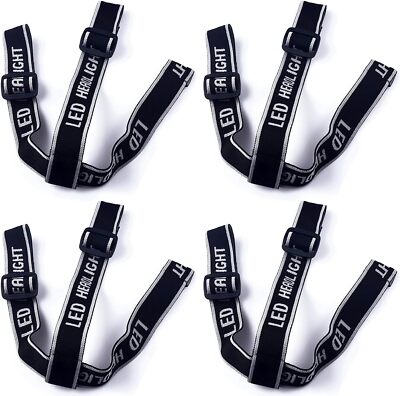 4 Pack Headlamp Strap Replacement Headband Head Lamp Elastic Head Band ...