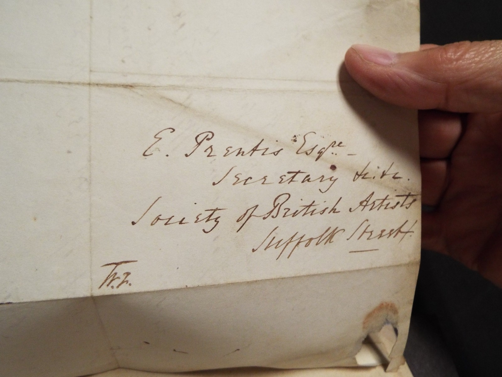 1832 Letter Signed by William Fisk - the elder English Painter- 1796 ...