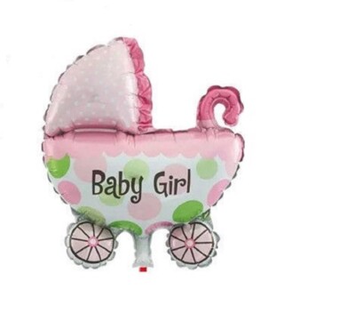 Stroller Shape Baby Girl Foil Balloons for Birthday Party, Decorations ...