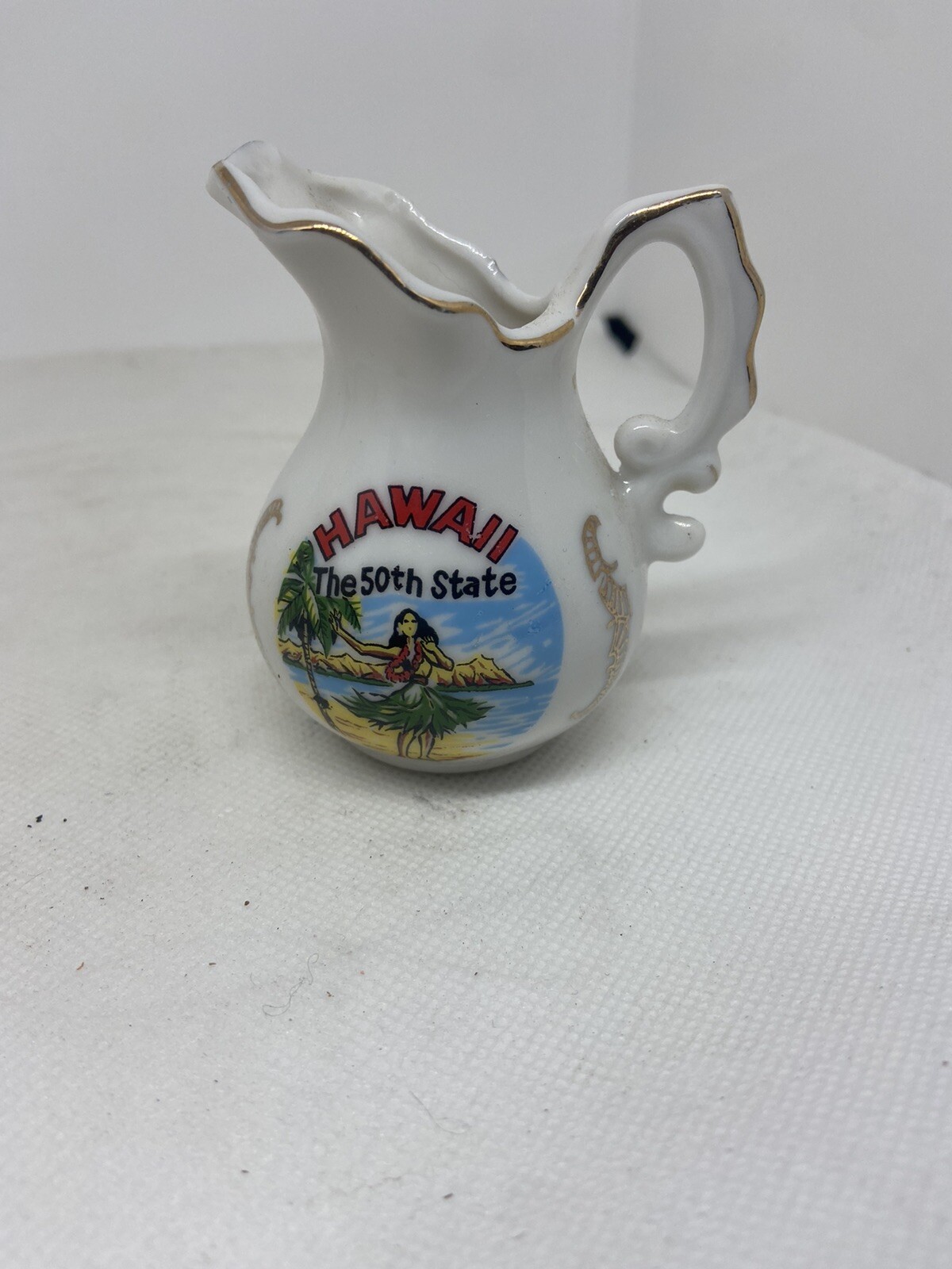 Vintage 1970s Hawaii 50th State Miniature Collectible Pitcher 3” Aloha ...