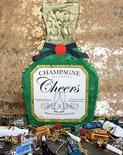 Champagne Pinata with Stick, 17X10 inches, Perfect for New Years 21st ...
