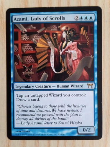 MTG Azami Lady of Scrolls, Champions of Kamigawa, Creature-Human, Blue ...