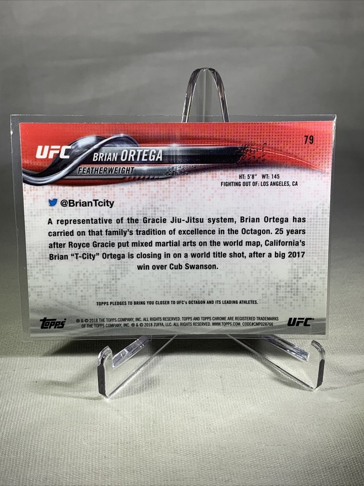 BRIAN ORTEGA 2018 TOPPS UFC CHROME ROOKIE FIGHTER CARD #79 RC MMA First ...