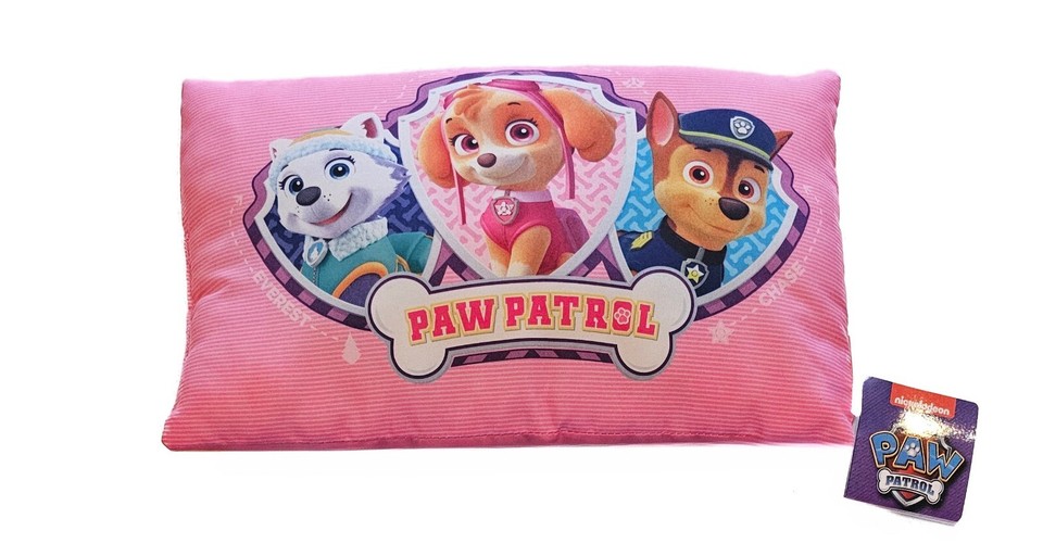 Paw Patrol Pillow Chase Skye Everest Rectangular Cushion 35 x 20cm Pink ...