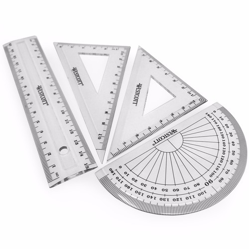 Westcott Small Transparent Geometry Set - Square Set, 15cm Ruler ...