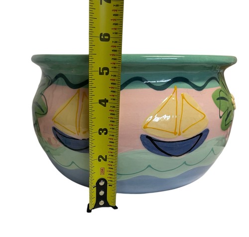 Vintage Susan Painter Studio Large Ceramic Hand Painted Bowl W/ Beach ...