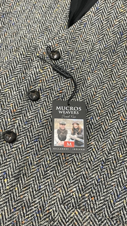 Mucros Weavers Men's Tweed Waiscoat Irish Classic 100% Wool Vest Made ...