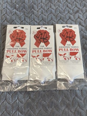 The Amazing Fabric Pull Bow 6 Inch Bow - 3 Pack White Holiday ...