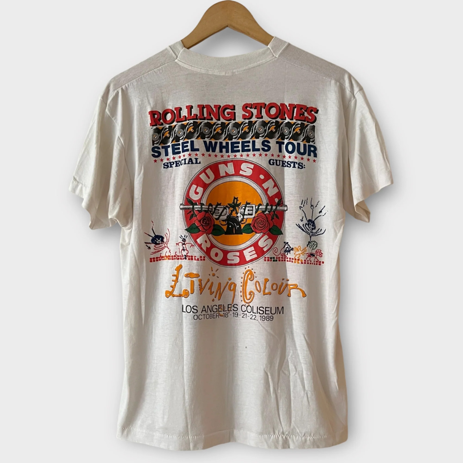 1989 Rolling Stones + Guns N Roses Vintage Band Tour … - Gem