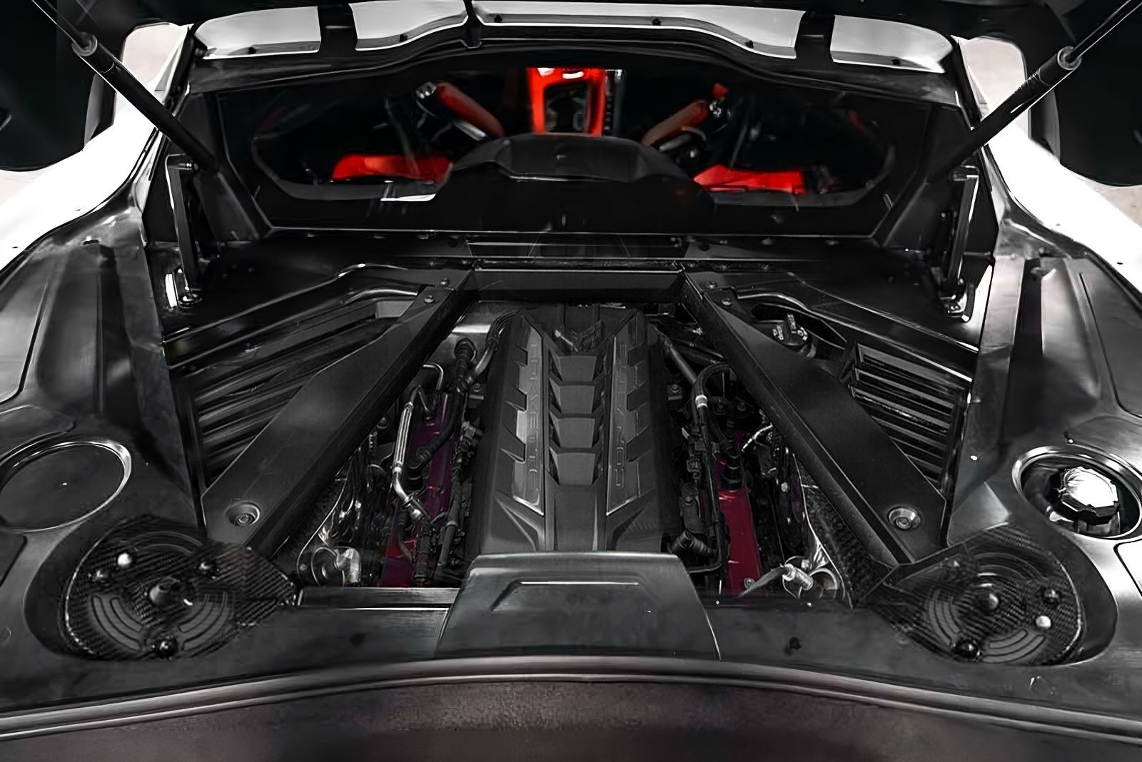 Rear Strut Shock Tower Trims Covers w/ Mag Ride For Corvette C8 2020 ...