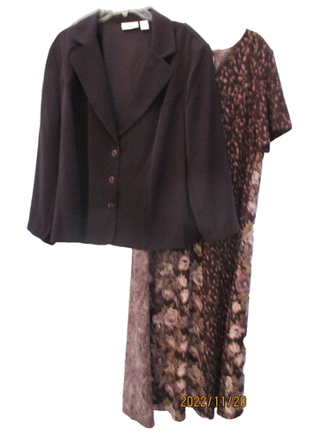 Women's Plus Size 20W Maxi 2 pc Dress & Jacket 2 Front/3 Back Different ...
