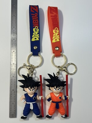 2 Pcs Dragon Ball Z Keychain Son Goku Men Women Figure Fashion Key Ring ...