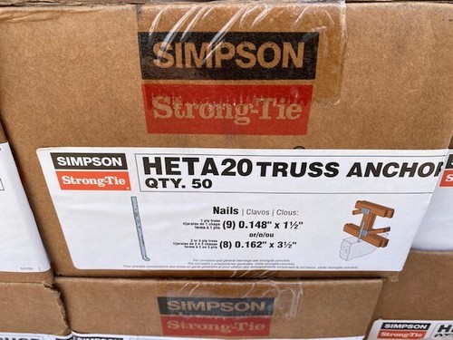 Simpson Strong-tie HETA20 Embedded Truss Anchor Galvanized Set of 6 for ...