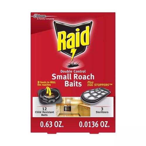 Raid Double Control Indoor Small Roach Killer with Egg Stoppers - 12 ...