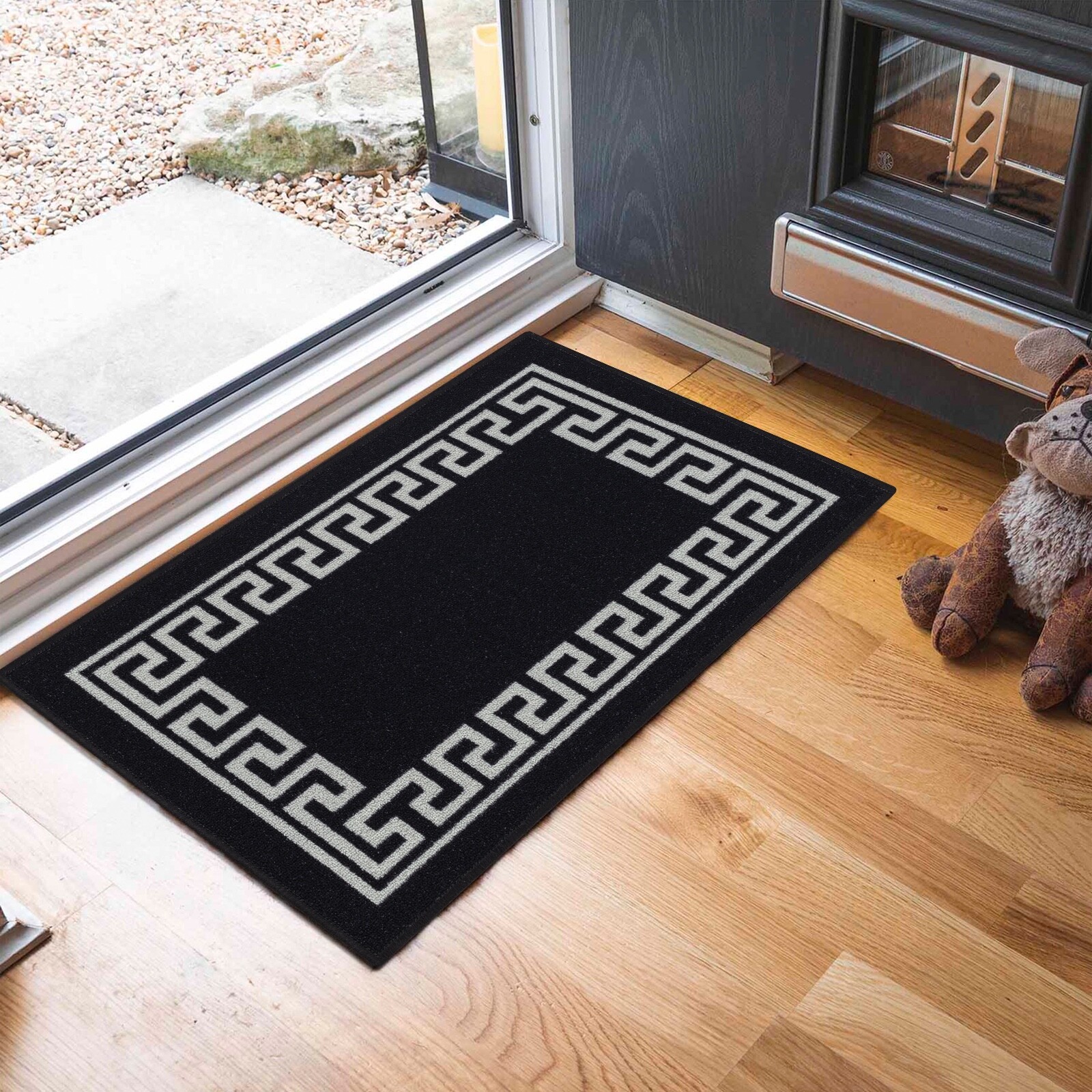 Door Mat Anti Slip Washable Greek Key Design Kitchen & Hall Runners ...