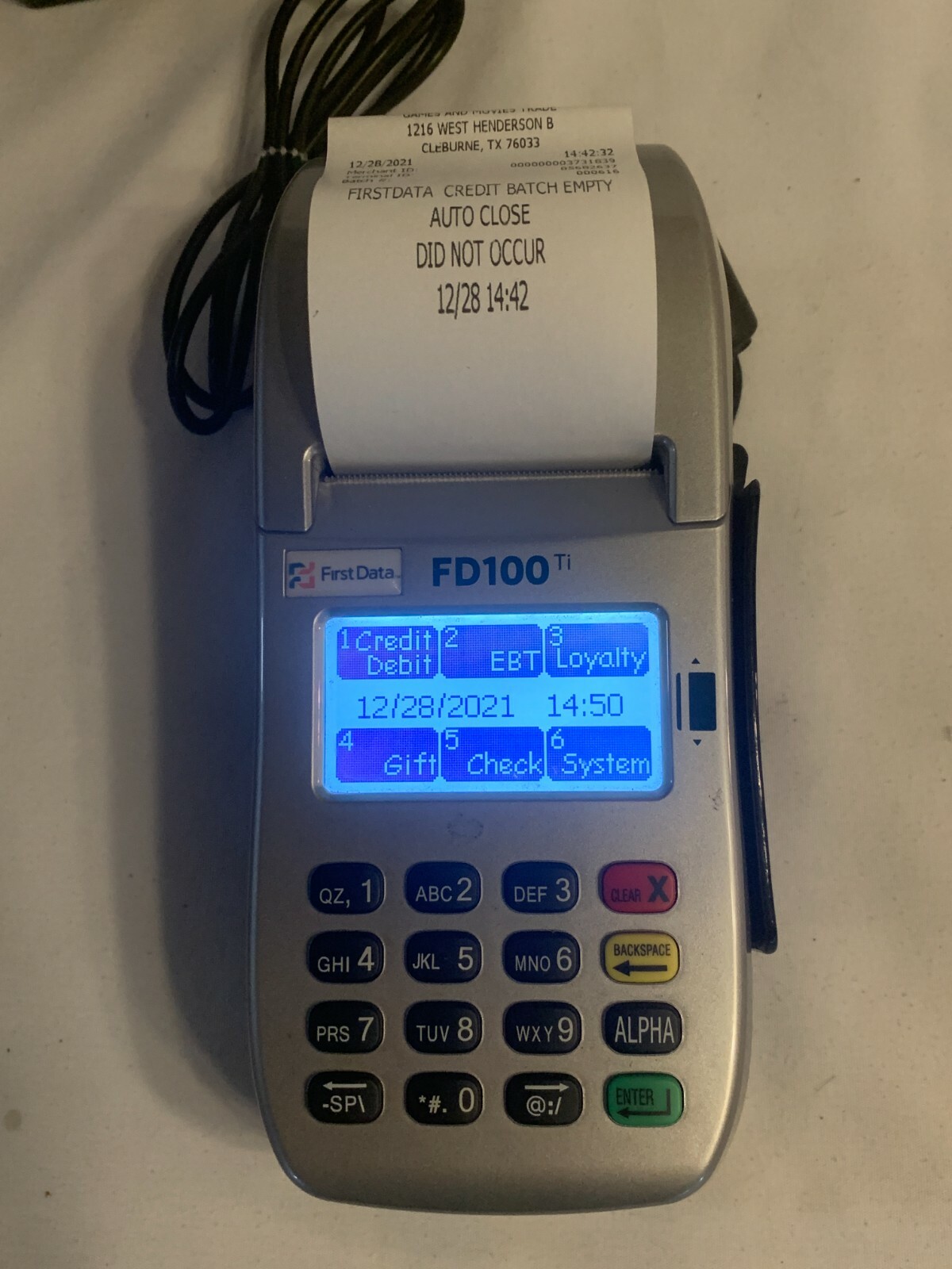 First Data Fd100ti Terminal