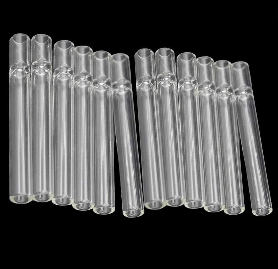 GLASS CHILLUM – 10 Pieces With Brush - One Hitter Thick Wall Tubing ...