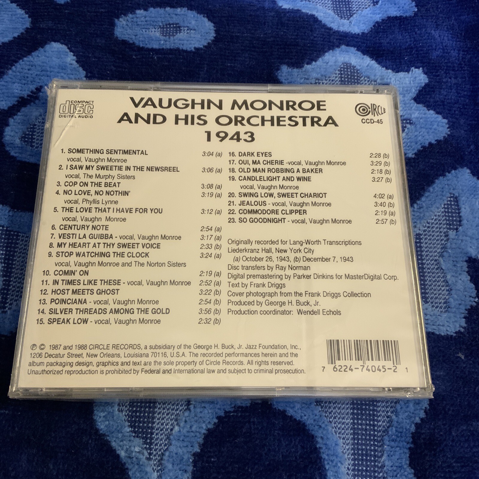 VAUGHN MONROE - 1943 - NEW & SEALED CD 762247404521 | eBay Australia